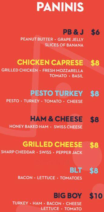 Menu at Recess Arcade Bar, Austin