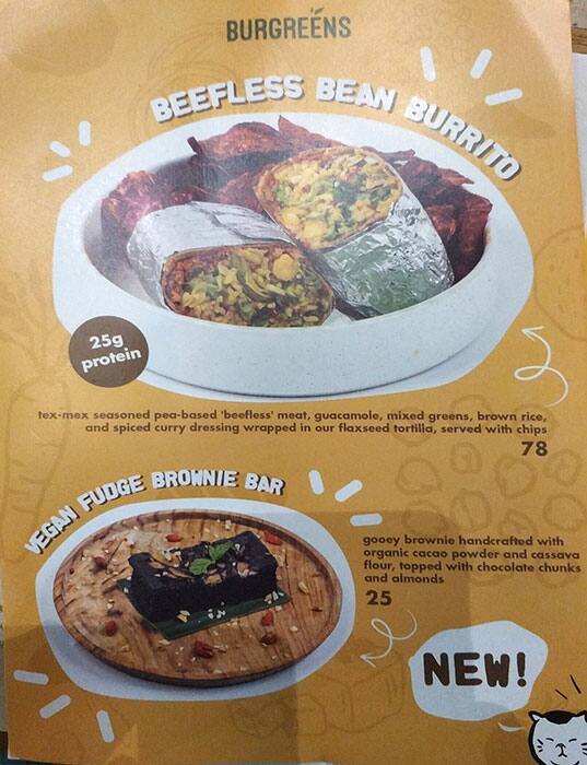 Menu at Burgreens Kemang Village - Healthy Plant-Based Eatery ...