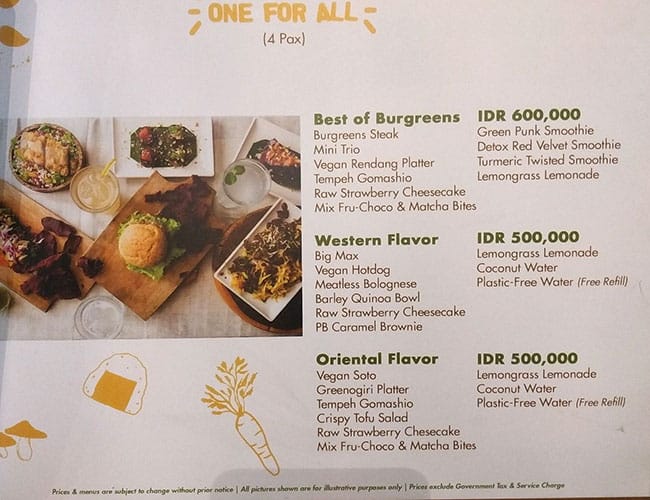 Menu at Burgreens Kemang Village - Healthy Plant-Based Eatery ...
