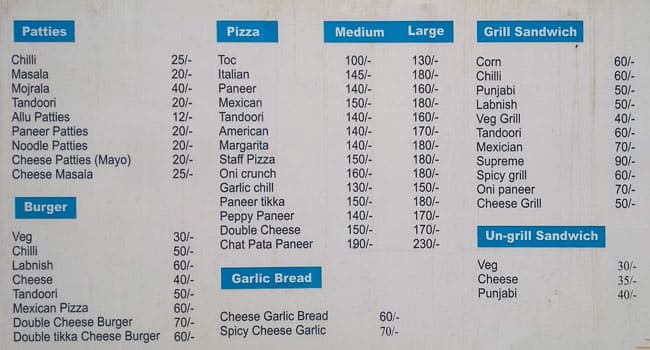 Menu at Sai Bakers, Jaipur, Agarwal smaj Ka samna