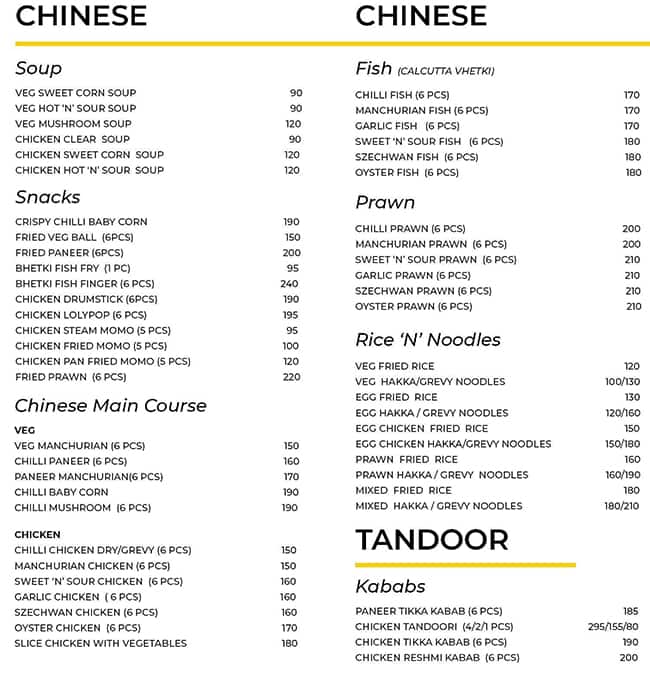 Menu of Prince Cafe And Caterers, Kankurgachi, Kolkata