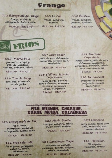 Menu at C'est si Bon restaurant, Brasília, Cls 408 Bloco A