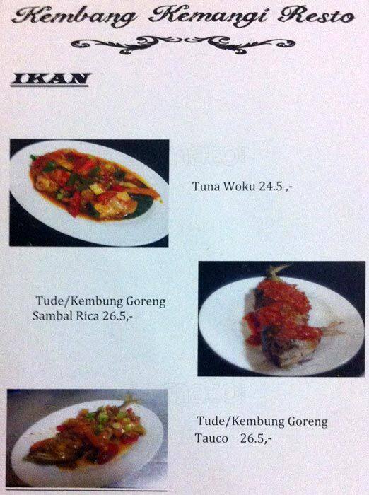Carta de Kembang Kemangi Restaurant, South Jakarta