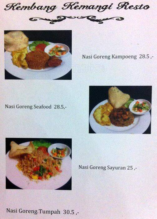 Carta de Kembang Kemangi Restaurant, South Jakarta