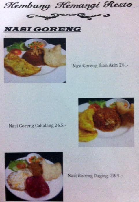 Carta de Kembang Kemangi Restaurant, South Jakarta