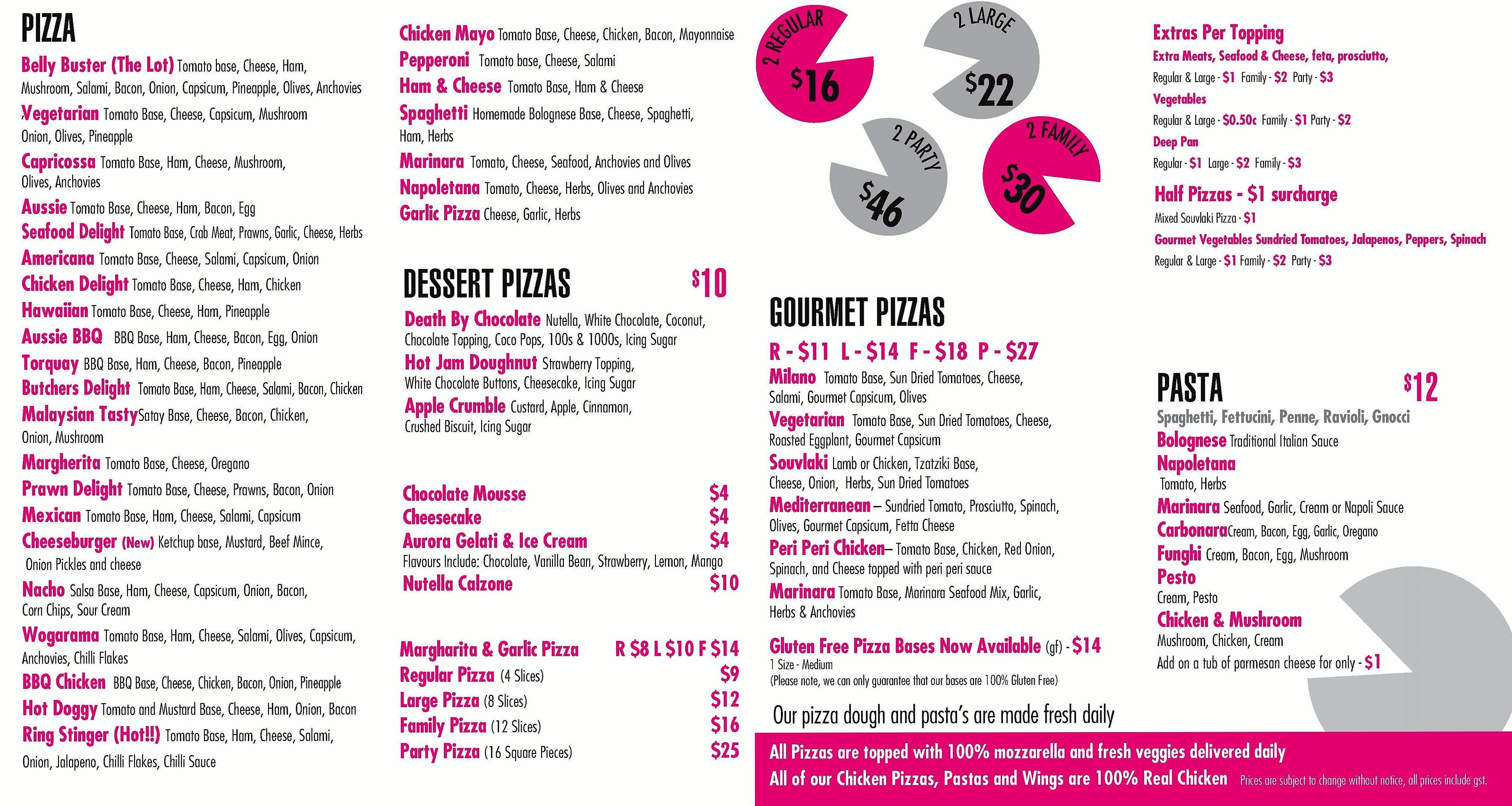 Menu at Pizza With Attitude pizzeria, Norlane