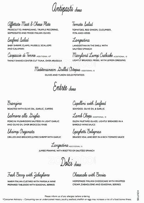Il Mulino New York Menu, Menu for Il Mulino New York, South Beach ...