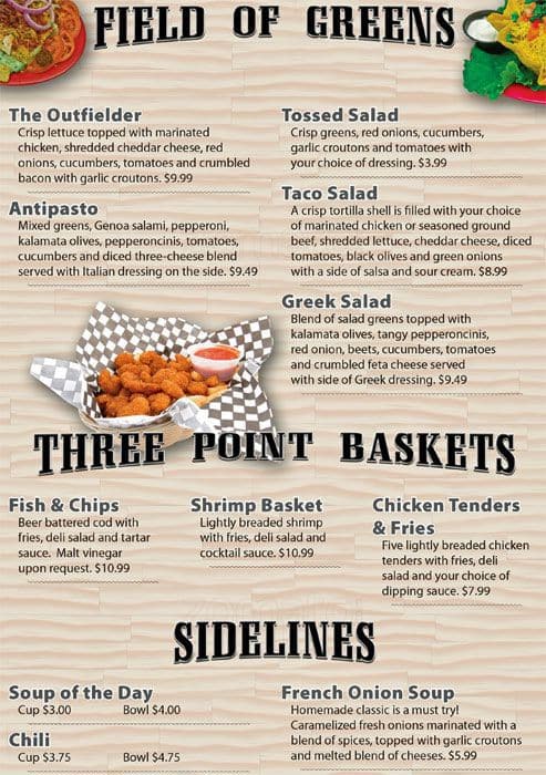 Menu at Back Bay GRILL & GAMES restaurant, Brimley