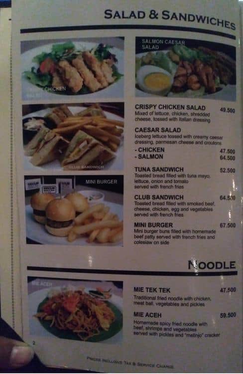 Menu at Geulis Cafe - Geulis Boutique Hotel & Cafe, Bandung