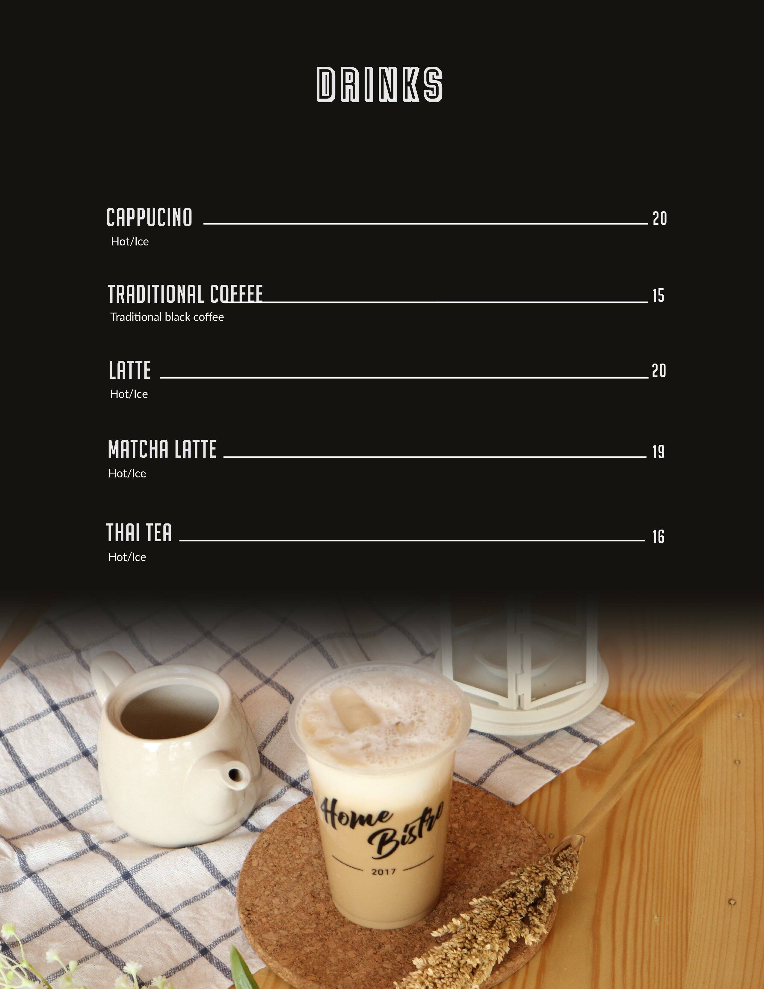 Menu at Home Bistro cafe, West Jakarta