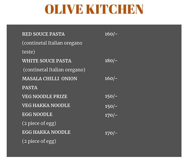Menu of Olive Kitchen, Balewadi, Pune