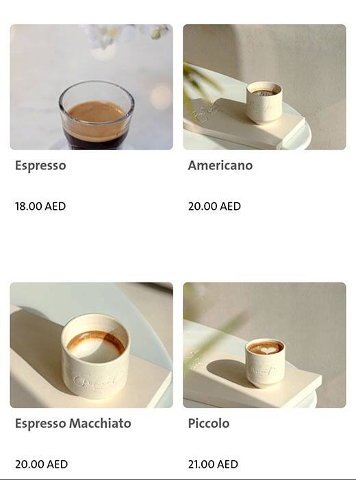 Menu at Enchant Cafe, Abu Dhabi