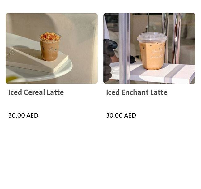 Menu at Enchant Cafe, Abu Dhabi