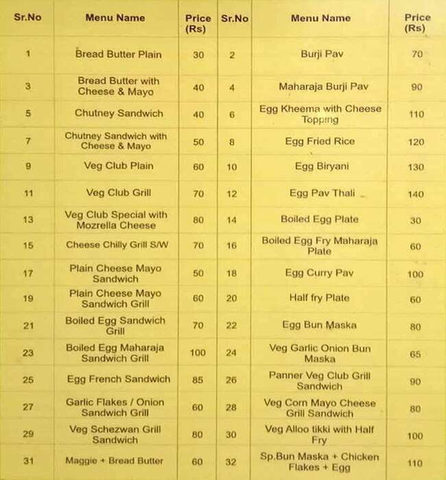 Menu of D' Poorva's Cafe, Dhayari, Pune