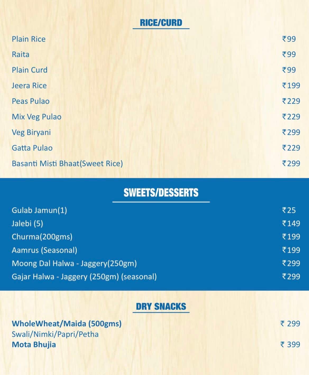 Menu of Zalt, Near Andheri East Station, Mumbai