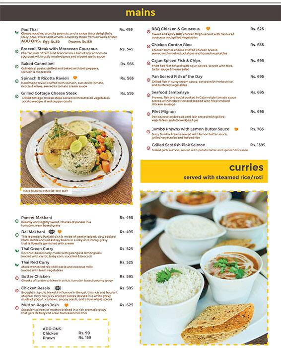 Menu at Ciclo Café, Chennai, 1st Floor