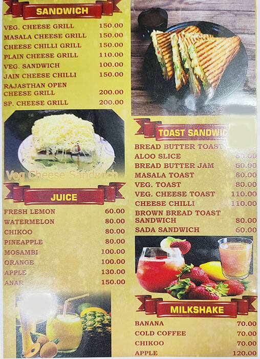 Menu of Baba Juice And Snacks Centre, Marine Lines, Mumbai