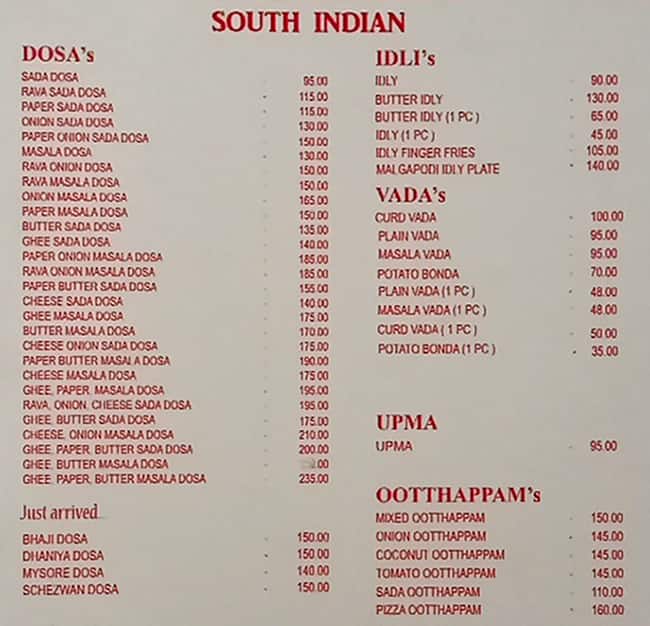 Menu of The Super Snack Bar, Loudon Street Area, Kolkata