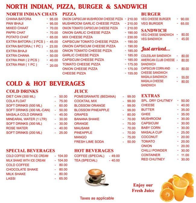 The Super Snack Bar Menu, Menu for The Super Snack Bar, New Alipore ...