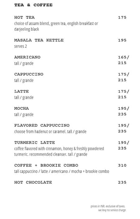 Menu of Another Fine Day, Golf Course Road, Gurgaon