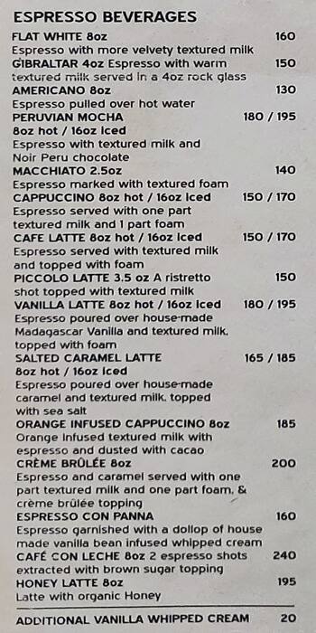 Menu at Single Origin - Molito cafe, Muntinlupa