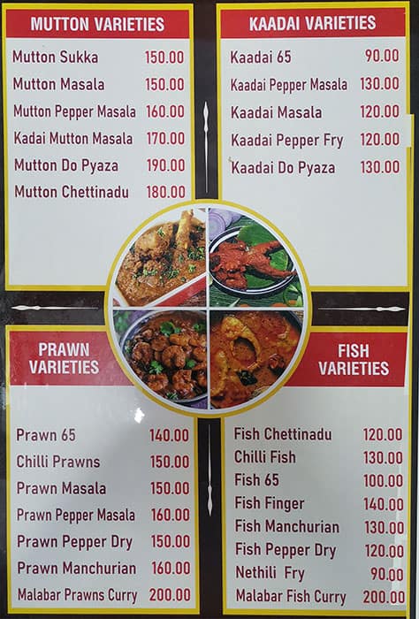 Menu at Suvai Briyani Family Restaurant, Tiruchirappalli, 73/2