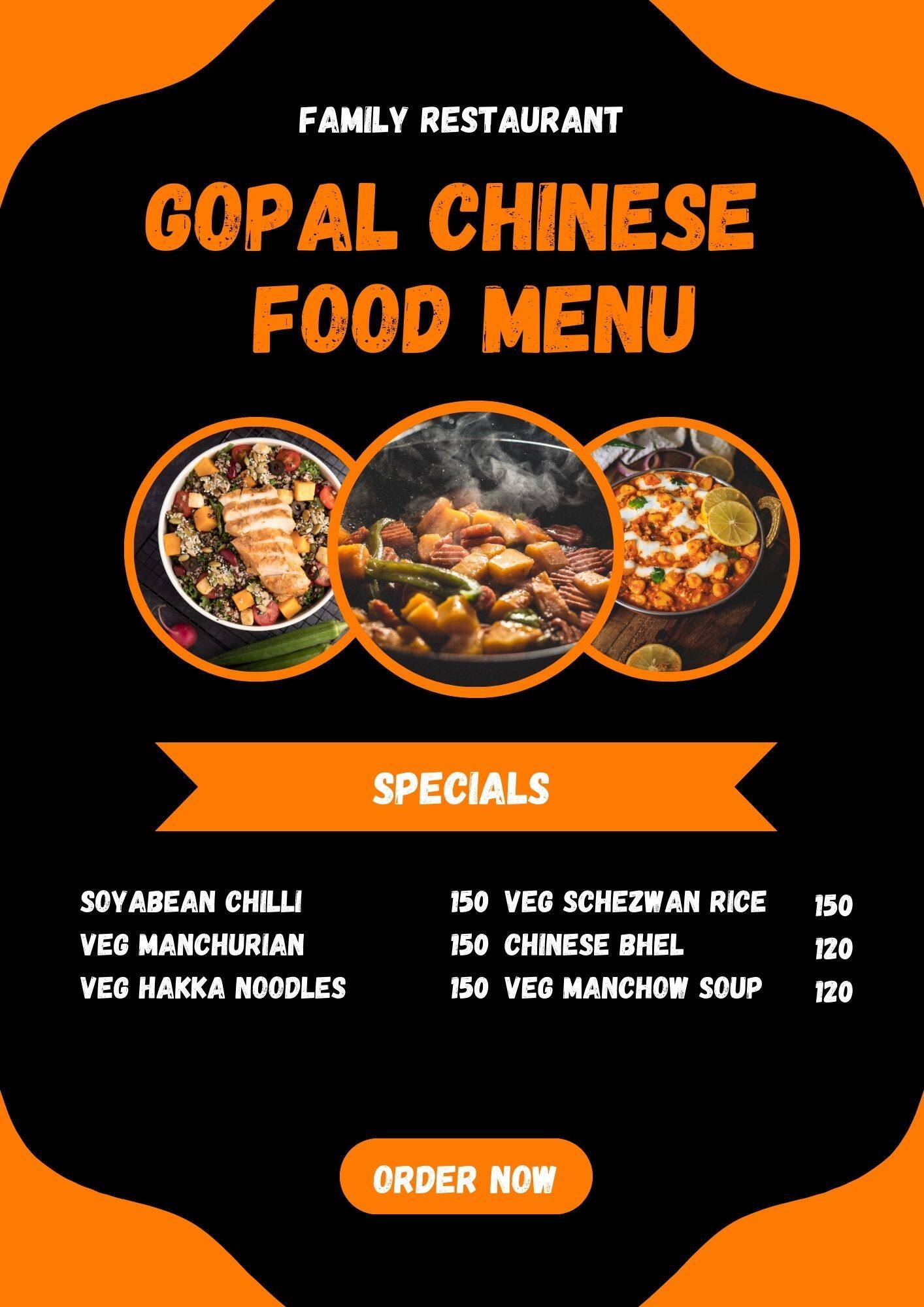 Menu of Gopal Chinese, Pimpri, Pune