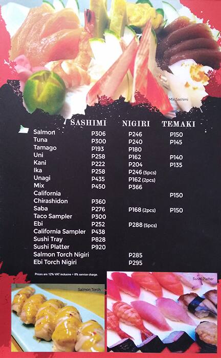 Menu at Agezuki Japanese Cuisine restaurant, Quezon City, 83