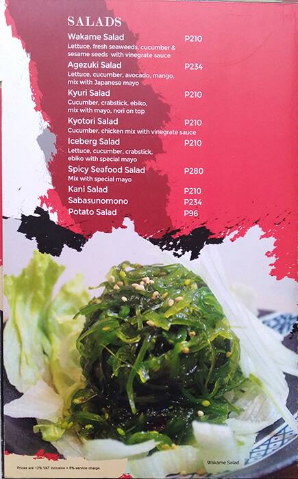 Menu at Agezuki Japanese Cuisine restaurant, Quezon City, 83