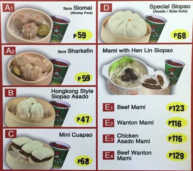 Hen Lin Menu, Menu for Hen Lin, Glorietta Complex, Makati City - Zomato ...