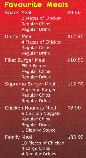 Menu at Chicken To Go, Christchurch, BP Connect