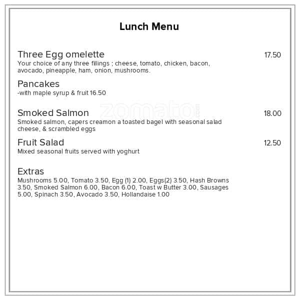 Menu at Halo cafe, Queenstown