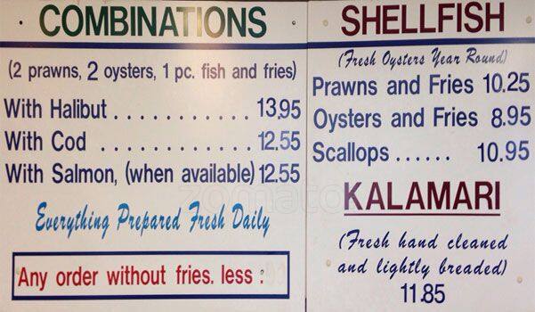 Menu at Sunfish restaurant, Seattle