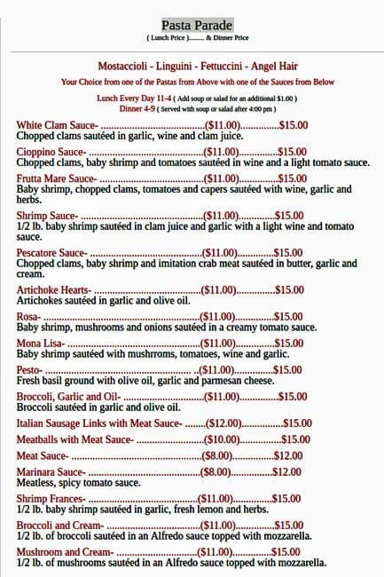 Menu at Victoria's restaurant, Appleton, 503 W College Ave