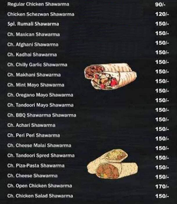 Menu of Koyla’s Shawarma & Chinese, Ulwe, Navi Mumbai