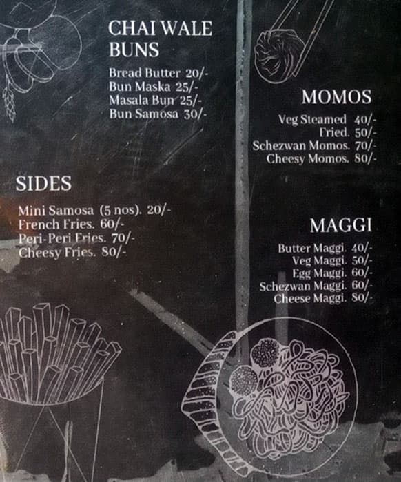 Menu at Tea-Amo Café, Kanpur