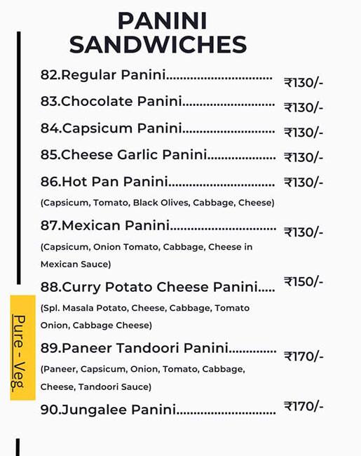Menu of Cabric Foods, Ghodbunder Road, Thane