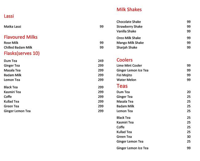 Menu of SVR Tea Hub, ECIL, Secunderabad