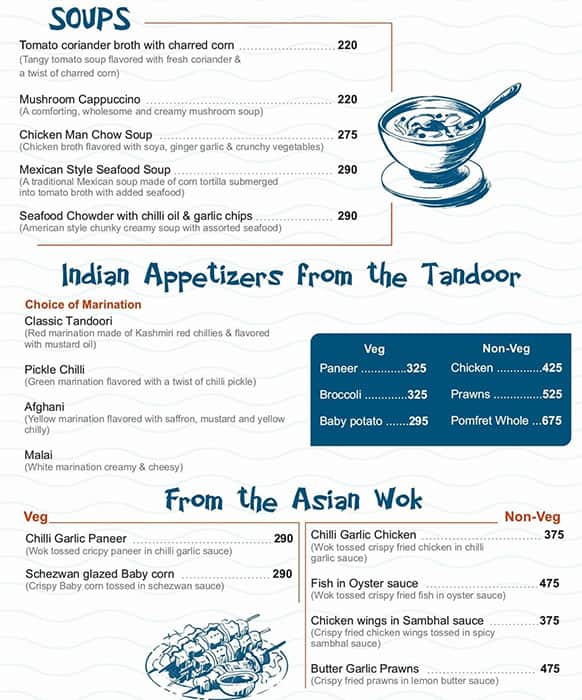 Menu of The Wharff Restaurant, Kihim, Alibag