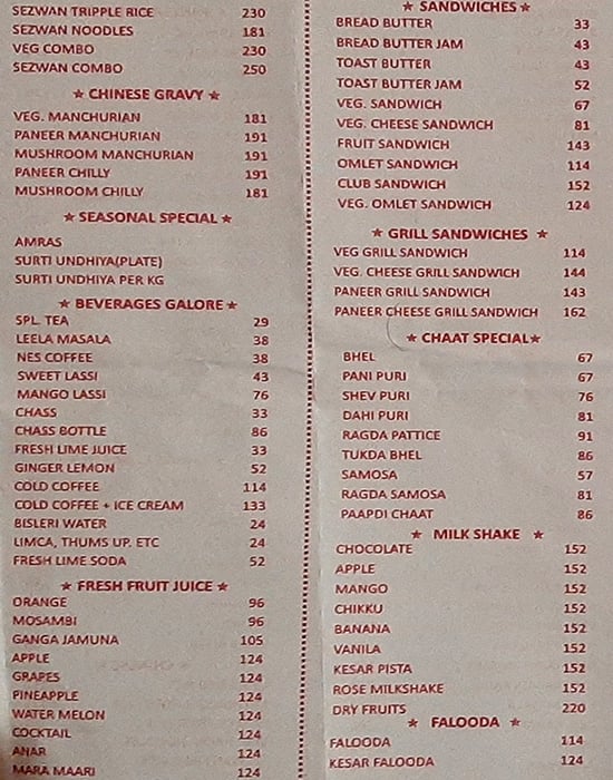 Menu at Surti Vegetarian Restaurant, Mumbai, plot no 1