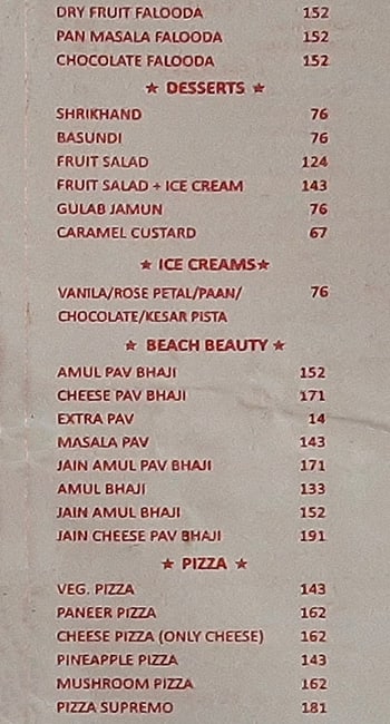 Menu at Surti Vegetarian Restaurant, Mumbai, plot no 1