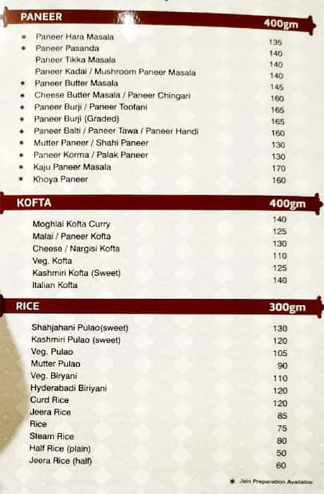 Menu at Kalapi Restaurant, Ahmedabad, Advance Drive In Road