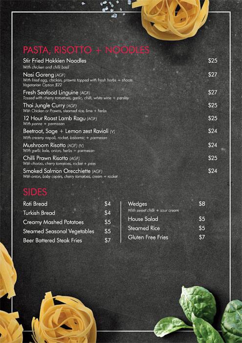 Menu at Bentleigh RSL restaurant, Bentleigh, 538 Centre Rd