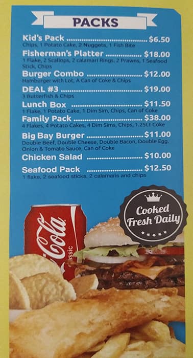 Menu at Altona Bay Fish and Chips restaurant, Altona