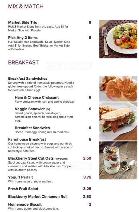 Blackberry Market Menu, Menu for Blackberry Market, Glen Ellyn, Chicago ...
