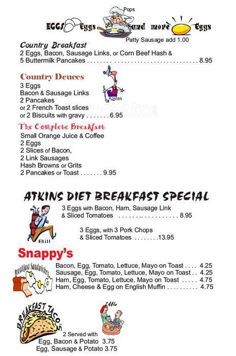 Menu at Snappys Cafe & Grill, Katy