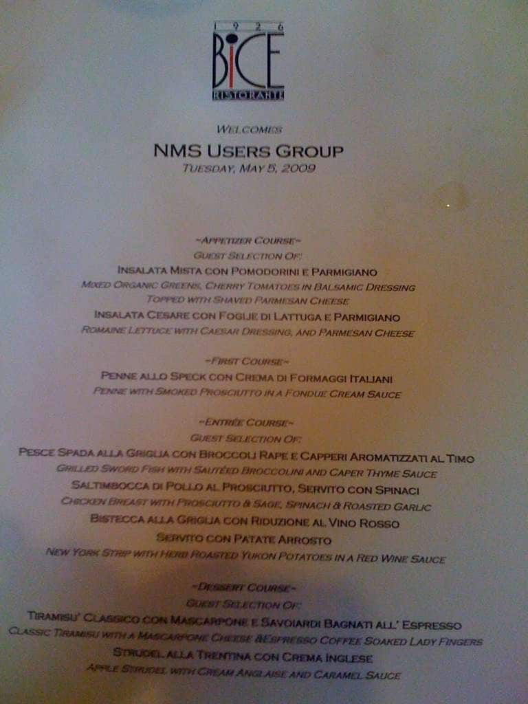 Bice Ristorante Menu, Menu for Bice Ristorante, I-Drive/Universal ...