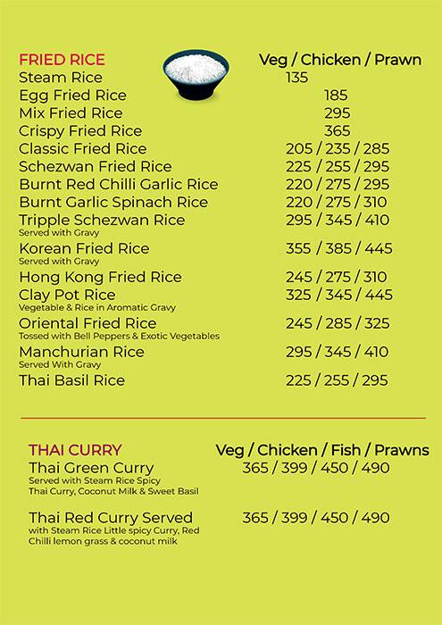 Menu at Chin Lee China, Mumbai