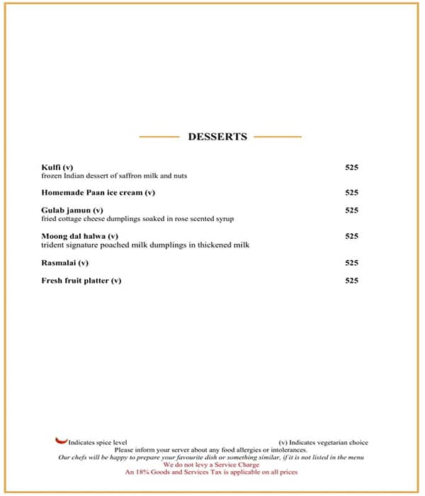 Menu at Saffron, Gurugram, 443