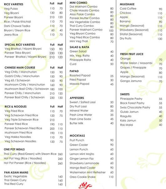 Menu at Sai Veg World, Mumbai, Nilgiri Building Gr Floor